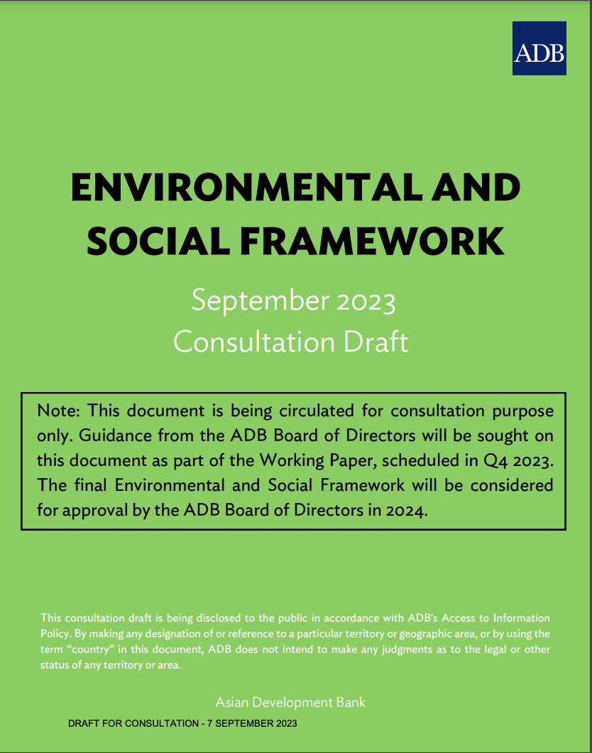 Indigenous Peoples’ Organizations Submit Joint Commentary on ADB’s Draft Environmental and ...